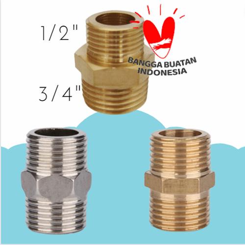 Jual Double nepel 1/2 inch stainless Sambungan Pipa dobel nepel sambungan - Stainless 1/2 ...