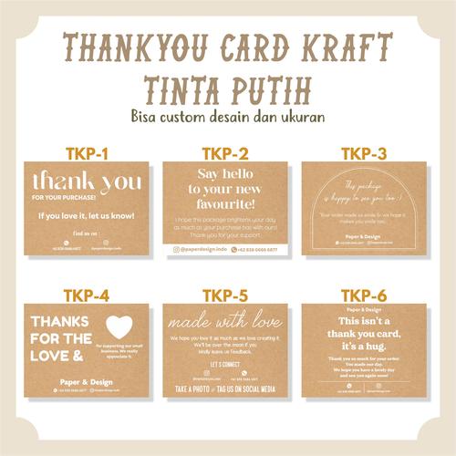 Jual THANK YOU CARD KRAFT PAPER | PUTIH HITAM | AESTHETIC | KARTU ...