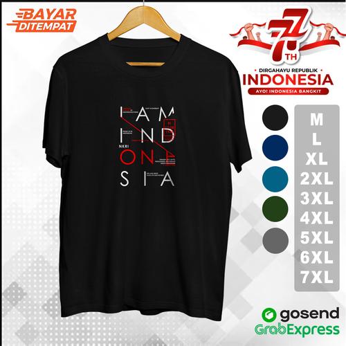 Promo Kaos Pria Distro 17 Agustus 2022 T-shirt HUT RI 77 Wanita Jumbo ...
