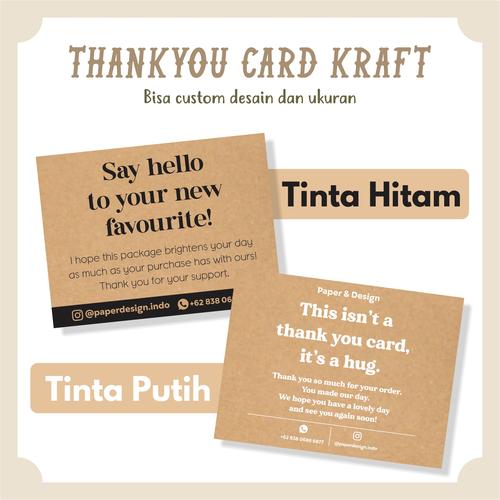 Jual THANK YOU CARD KRAFT PAPER | PUTIH HITAM | AESTHETIC | KARTU ...