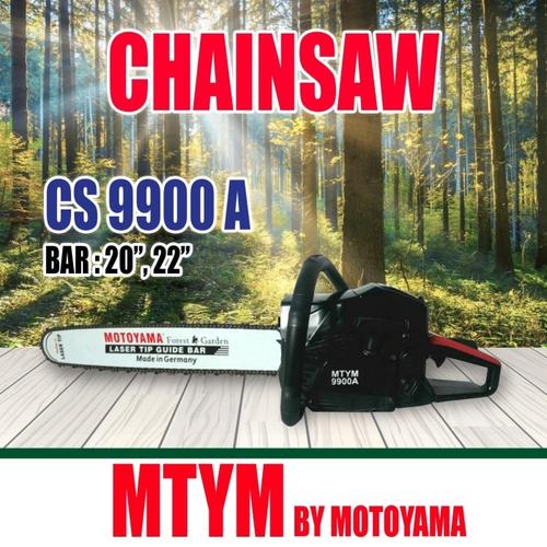 Jual Mesin Potong Kayu Chainsaw MOTOYAMA CS 9900 A Complete Bar Baja 22 ...