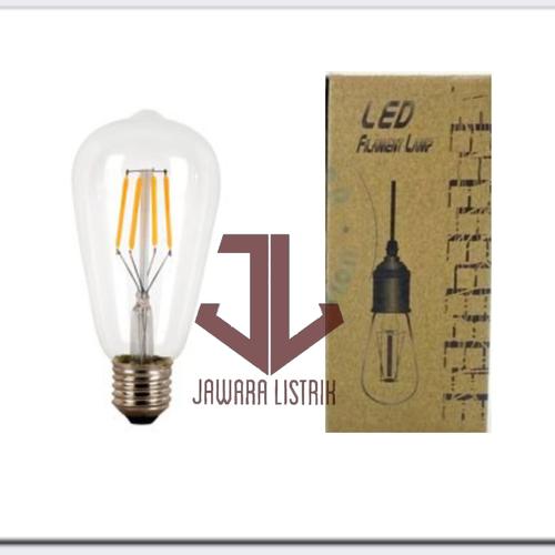 Jual LED FILAMENT ST64 E27 4 W LAMPU RETRO LED CAFE EDISON 2700K KUNING ...
