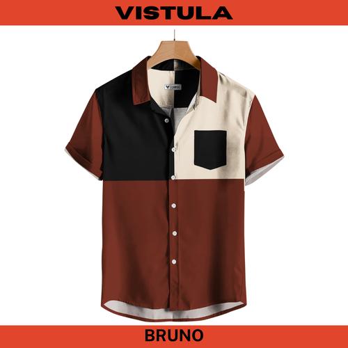 Jual Kemeja Pantai Lengan Pendek Pria Color Block Series - BRUNO - S ...