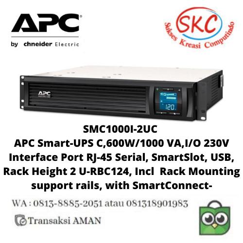 Jual SMC1000I-2UC APC Smart-UPS C,600W/1000 VA,I/O 230V Interface Port RJ - Jakarta Barat ...