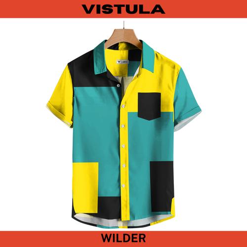 Jual Kemeja Pantai Lengan Pendek Pria Color Block Series - WILDER - S ...