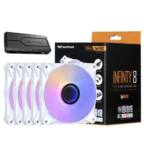 Jual darkFlash Infinity 8 ARGB PWM 5in1 Pack 120mm ARGB 5v Fan Cooler ...