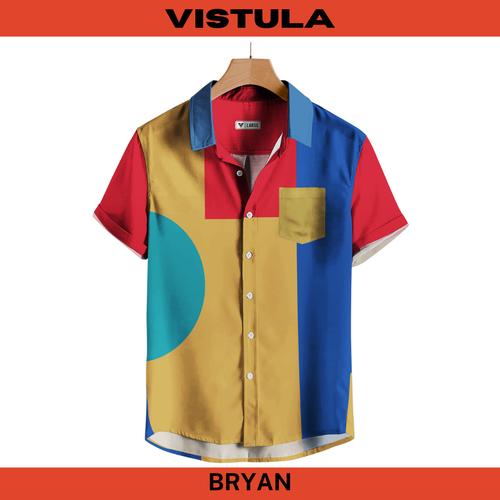 Jual Kemeja Pantai Lengan Pendek Pria Color Block Series - BRYAN - S ...