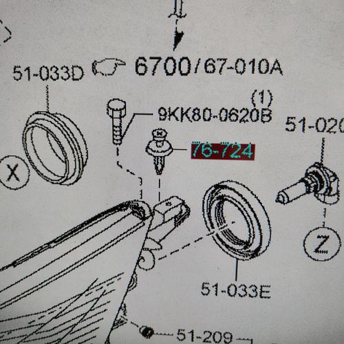 Jual MGP Rivet / Baut plastik penahan lampu besar Mazda Biante 76724 ...