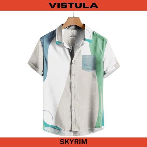 Jual Kemeja Pantai Lengan Pendek Pria Color Block Series - SKYRIM - S ...