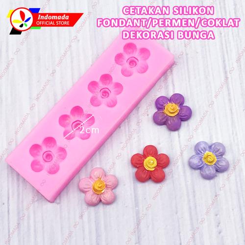 Jual Cetakan Silikon Fondant Bunga 5 Kelopak 2 cm Kecil Coklat Resin ...