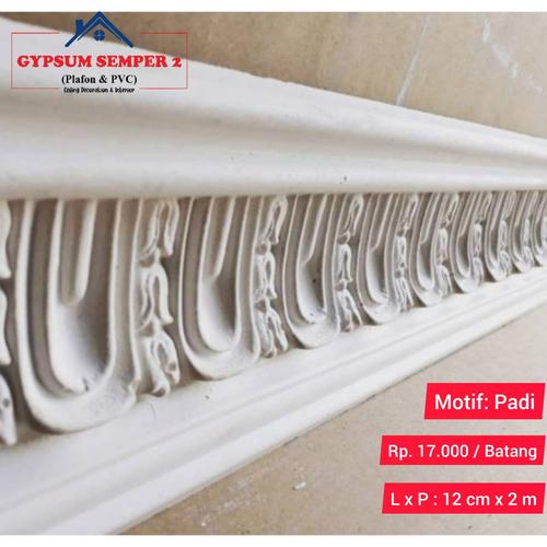 Jual List Profil Gypsum motif padi kecil 12 cm / List gypsum plafon ...