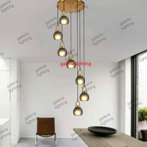 Jual Lampu gantung minimalis 7 ring dekorasi ruang void tipe 88841/7P ...