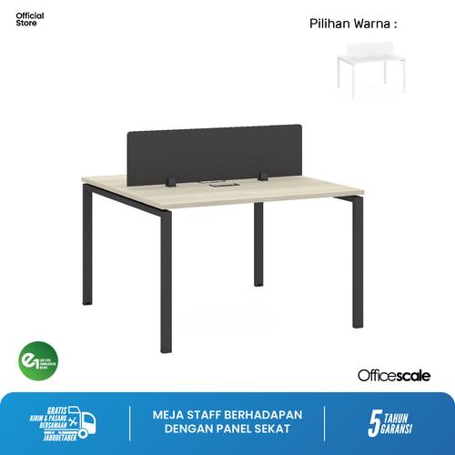 Promo Meja Kerja Kantor Penyambung Berhadapan 2 Orang + Panel Sekat ...