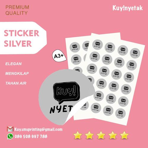 Jual Cetak Stiker / PRINT & CUT Stiker Label Metallic Silver Gold A3 ...