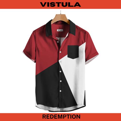 Jual Kemeja Pantai Lengan Pendek Pria Color Block Series - REDEMPTION ...