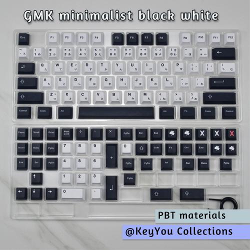 Jual GMK minimalist BOW black white japanese keycaps pbt clone - Kota ...