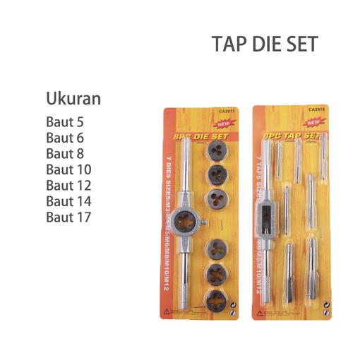 Jual Set Hand Tap Die Senai Drat Derat Ulir Baut 8 pcs - Die - Jakarta ...