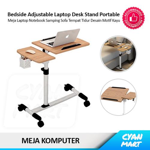 Jual Meja Laptop Notebook Belajar Kerja Kaki Roda Besi Overbed Table ...