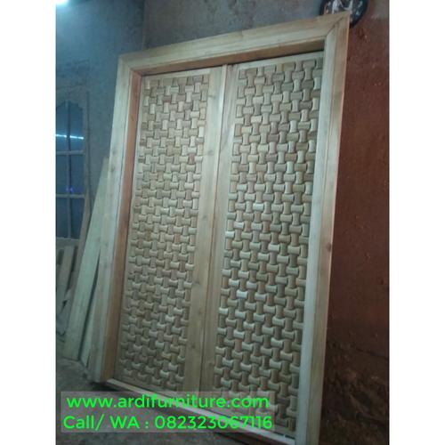 Jual Model Pintu Rumah Anyaman Bambu Minimalis Jati Tpk - Pintu Kupu ...