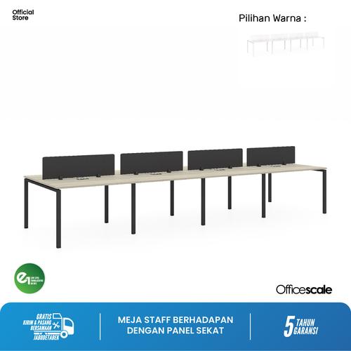 Promo Meja Kerja Kantor Penyambung Berhadapan 8 Orang + Panel Sekat ...