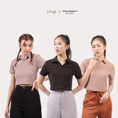 Promo Thesilversky x Yeoji ZUYU Polo Crop Top Premium - Nude Brown ...