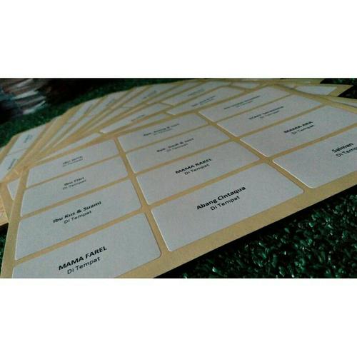 Jual CETAK STIKER LABEL NAMA UNDANGAN putih dan transparent - Kota ...