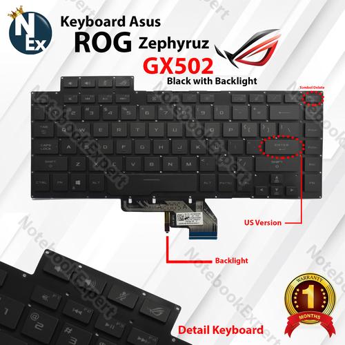 Jual Keyboard ASUS ROG ZEPHYRUS GX502 GX502GW GX502GV Black with ...