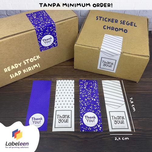 Jual STICKER LABEL SEGEL THANK YOU PERSEGI PANJANG - CHROMO (7,8 x 2,4 ...