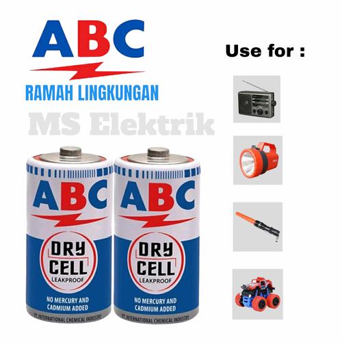 Jual 2 pcs Baterai / Batrai / Batre ABC Biru Ukuran Tanggung R14 / Type ...