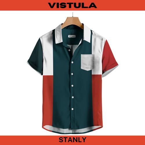 Jual Kemeja Pantai Lengan Pendek Pria Color Block Series - STANLY - S ...