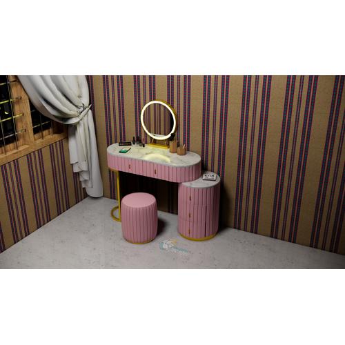 Jual Meja rias minimalis kaca led sensor kaki besi - marmer stenlis ...