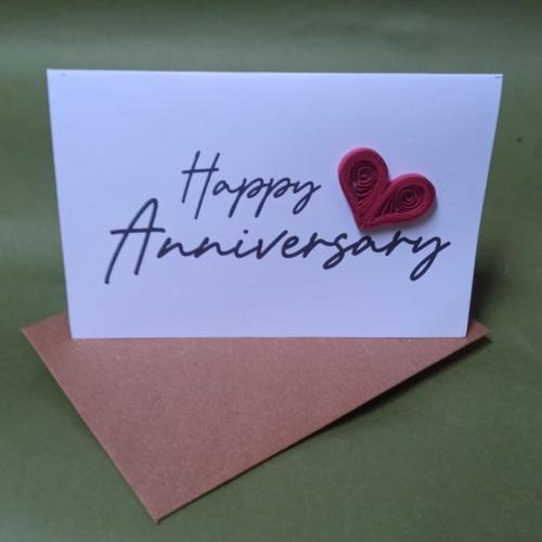 Jual Greeting Card Happy Anniversary Kartu Ucapan Hari jadi - Quilling ...