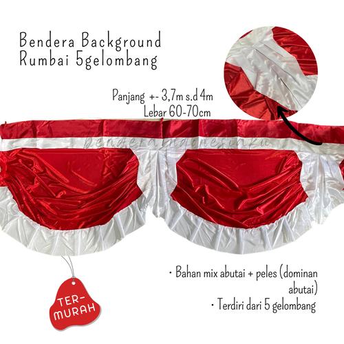 Jual Bendera merah putih begrond / dinding gedung rumbai rempel ...