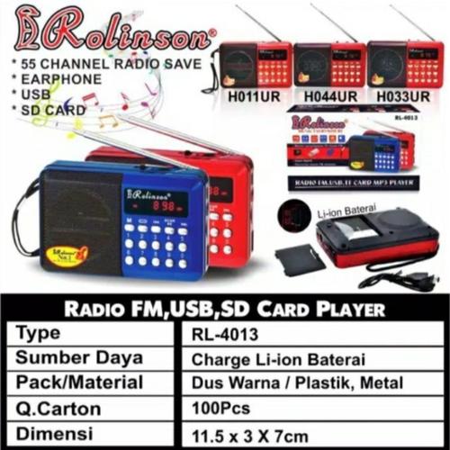 Jual Radio FM Portbale Cas Rolinson RL-4013 USB TF Card Mp3 Player ...