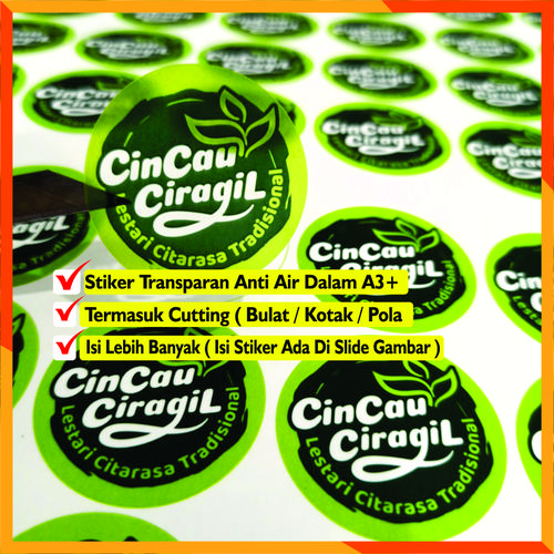 Jual Cetak murah Stiker Sticker label Transparan A3+ dan cutting ...