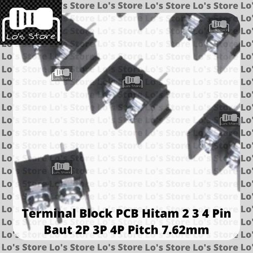 Jual Terminal Block PCB Hitam 2 3 4 Pin Baut 2P 3P 4P Pitch 7.62mm ...