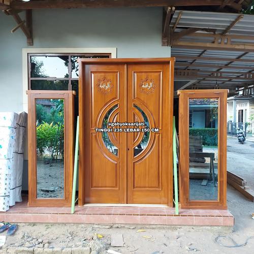 Jual Kusen pintu panel minimalis kombinasi kaca one way dan jendela ...