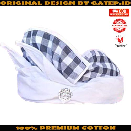 Jual Udeng Bali Asli Dewasa Putih Polos Tepi Kotak Poleng Setengah Jadi ...