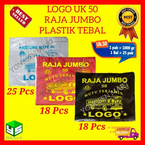 Jual Kantong plastik tebal Putih Susu LOGO uk50 raja jumbo HDPE setara ...