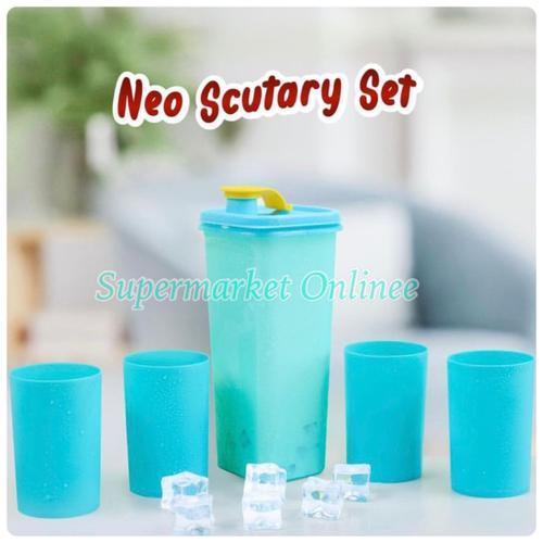 Jual Teko + Gelas Botol Minum Kulkas Water Jar NEO Scutari Botol + 4p ...