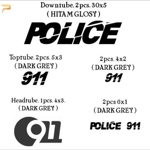 Jual Decal Frame Police 911 Sticker MTB Stiker Sepeda Custom Roadbike ...