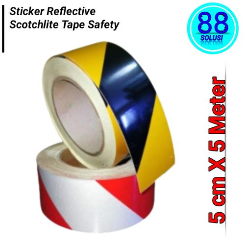 Jual Stiker Menyala Reflective Scotchlite Sticker Tape Safety Line -5cm - Merah Putih - Jakarta ...