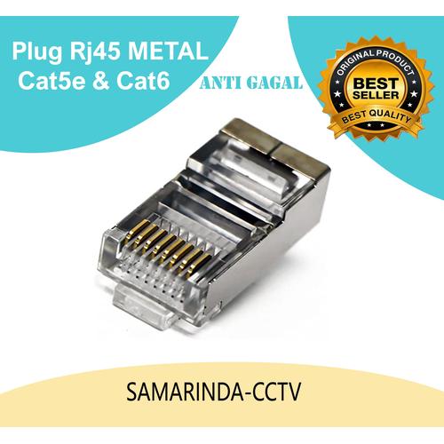 Jual Connector RJ45 GIGABIT METAL ANTI GAGAL Cat5e & Cat6 High Quality ...