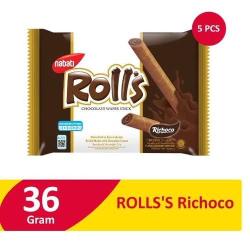 Jual ROLLS'S Richoco 36g Isi : 5 Pcs Wafer stik dengan perpaduan crepes ...