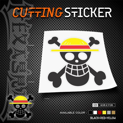 Jual Cutting Sticker Anime One Piece Flag Logo Kombinasi 3 Warna ...