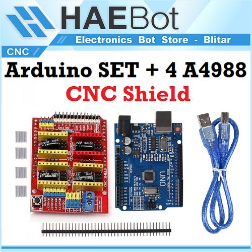 Jual [HAEBOT] Arduinoo Uno CNC Shield V3 4 Motor Driver A4988 RepRap ...