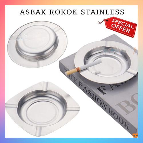 Jual Piring Asbak rokok Stainless steel Bulat Murah ashtray kaleng ...