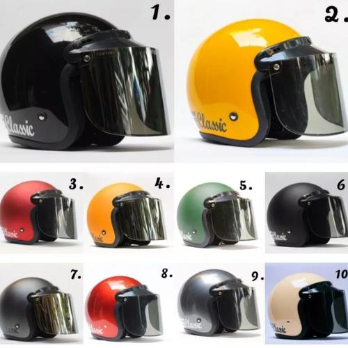 Jual HELM BOGO CLASSIC GARIS RETRO MOTOR DEWASA SNI - UNGU - Putih, KC ...