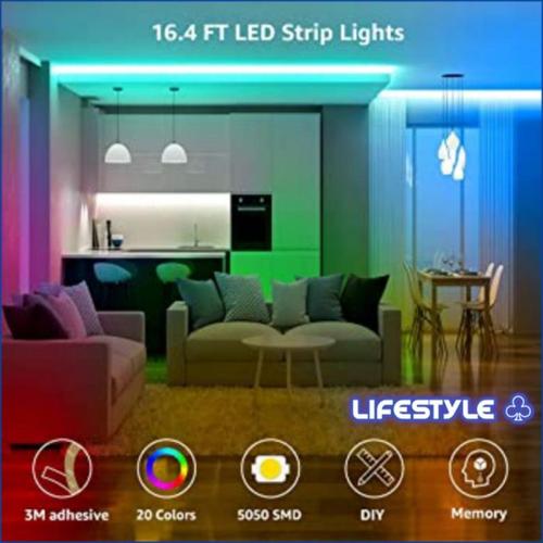 Jual lampu plafon aesthetic hias dinding tempel led strip rgb ruang ...