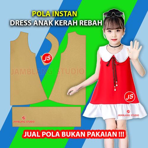 Jual Pola Instan Dress Anak Kerah Rebah [Pola Baju Jamblang studio] - 1 tahun - Kab. Pekalongan ...